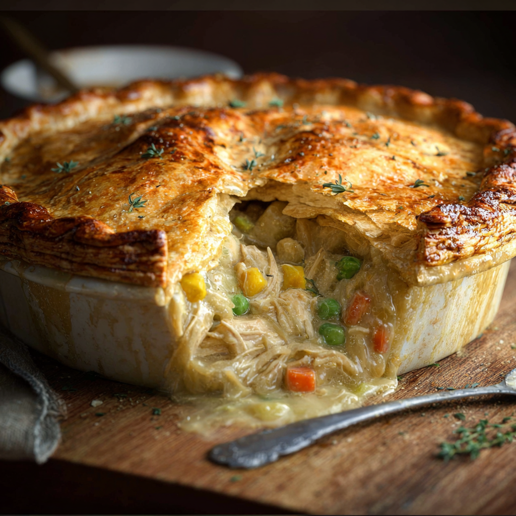 Golden Chicken Pot Pie with Buttery Crust - Eazy Dishes