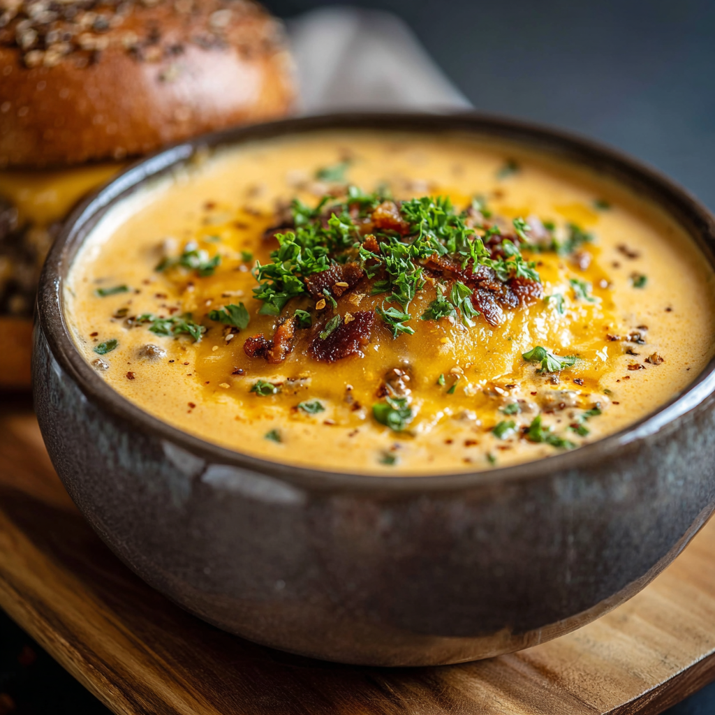 Extra Creamy Slow Cooker Cheeseburger Soup - all moms recipes