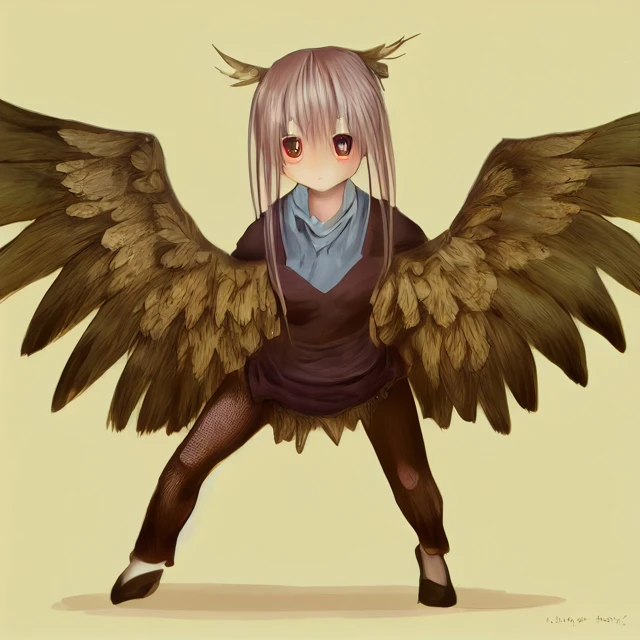 Anime Girl With Bird Wings