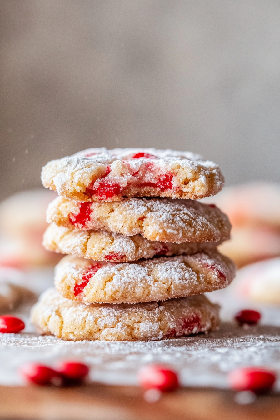 Tasty Christmas Cookies with Red Hots