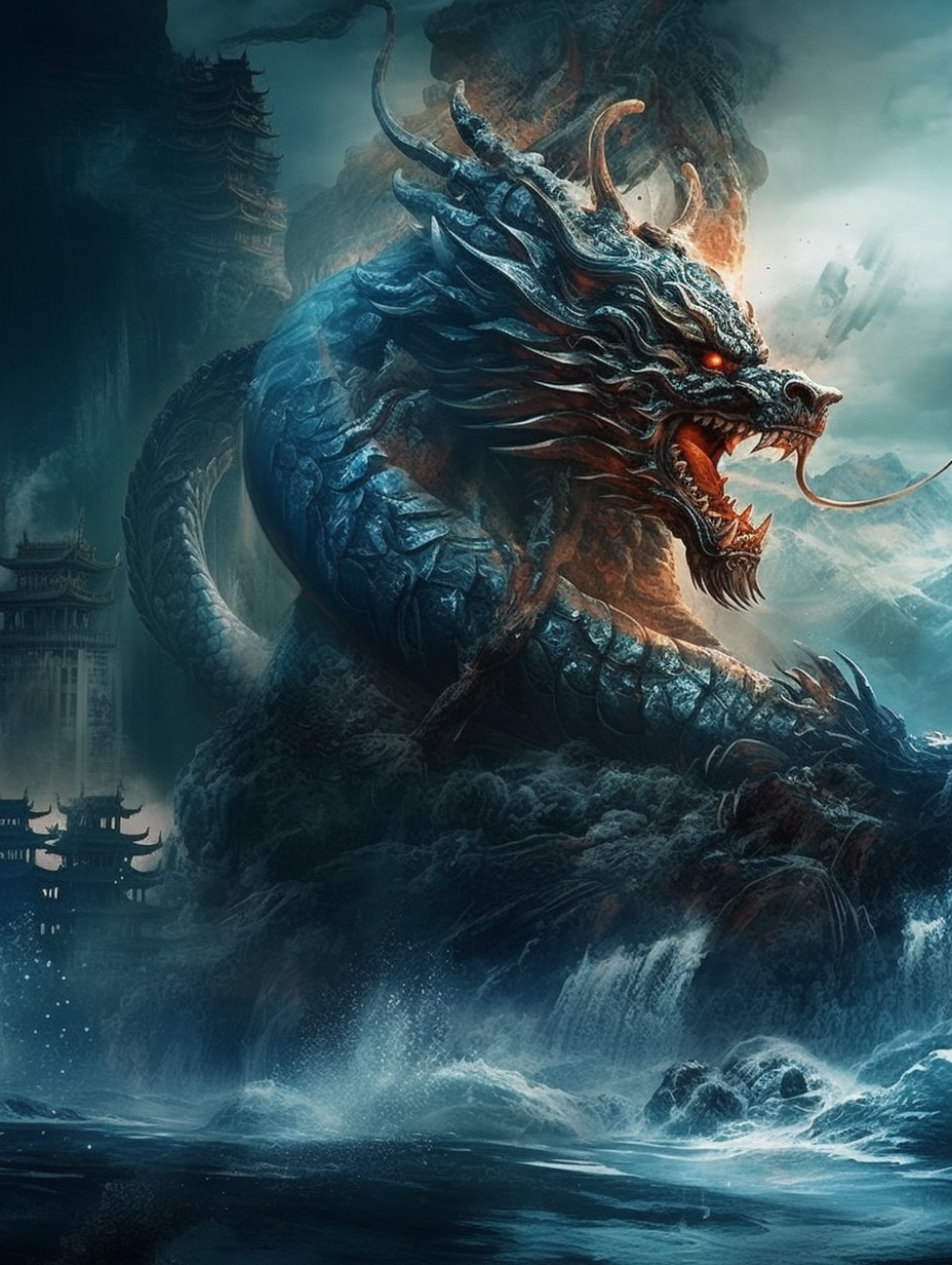 Amazing epic chinese ancient theme， water&ink style， Fantasy style ...
