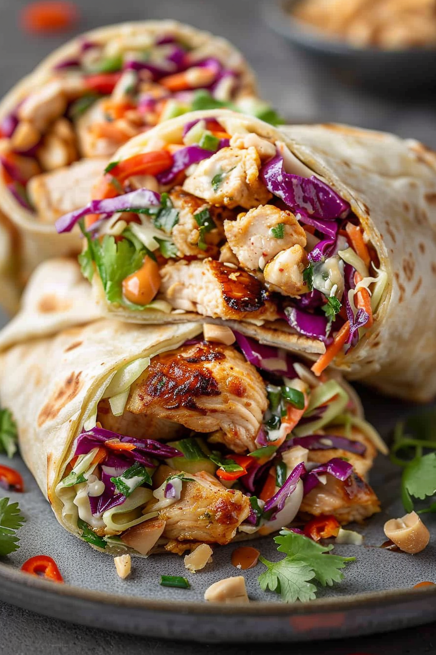 Easy Thai Chicken Wrap With Crunchy Asian Slaw - Tasty Soul Kitchen ...