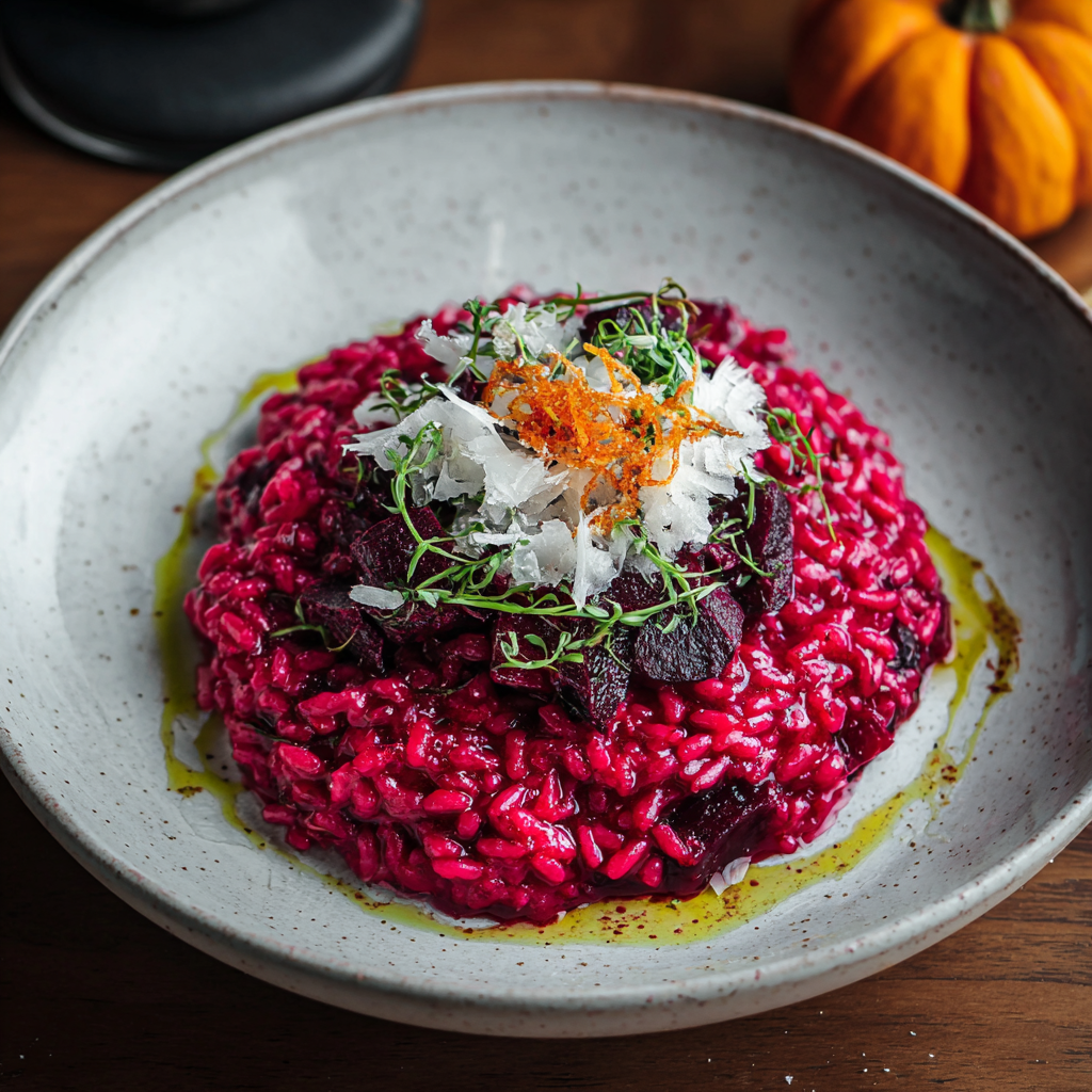 Savory Beet Risotto with a Vibrant Twist
