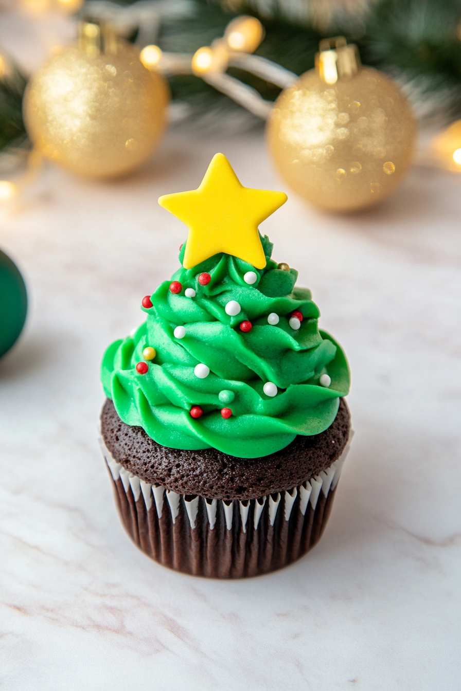 Moist Christmas Chocolate Cupcakes