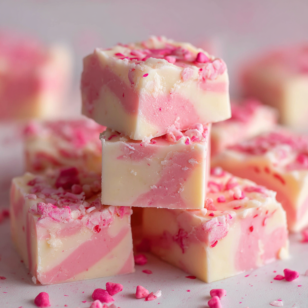 Pink White Chocolate Fudge