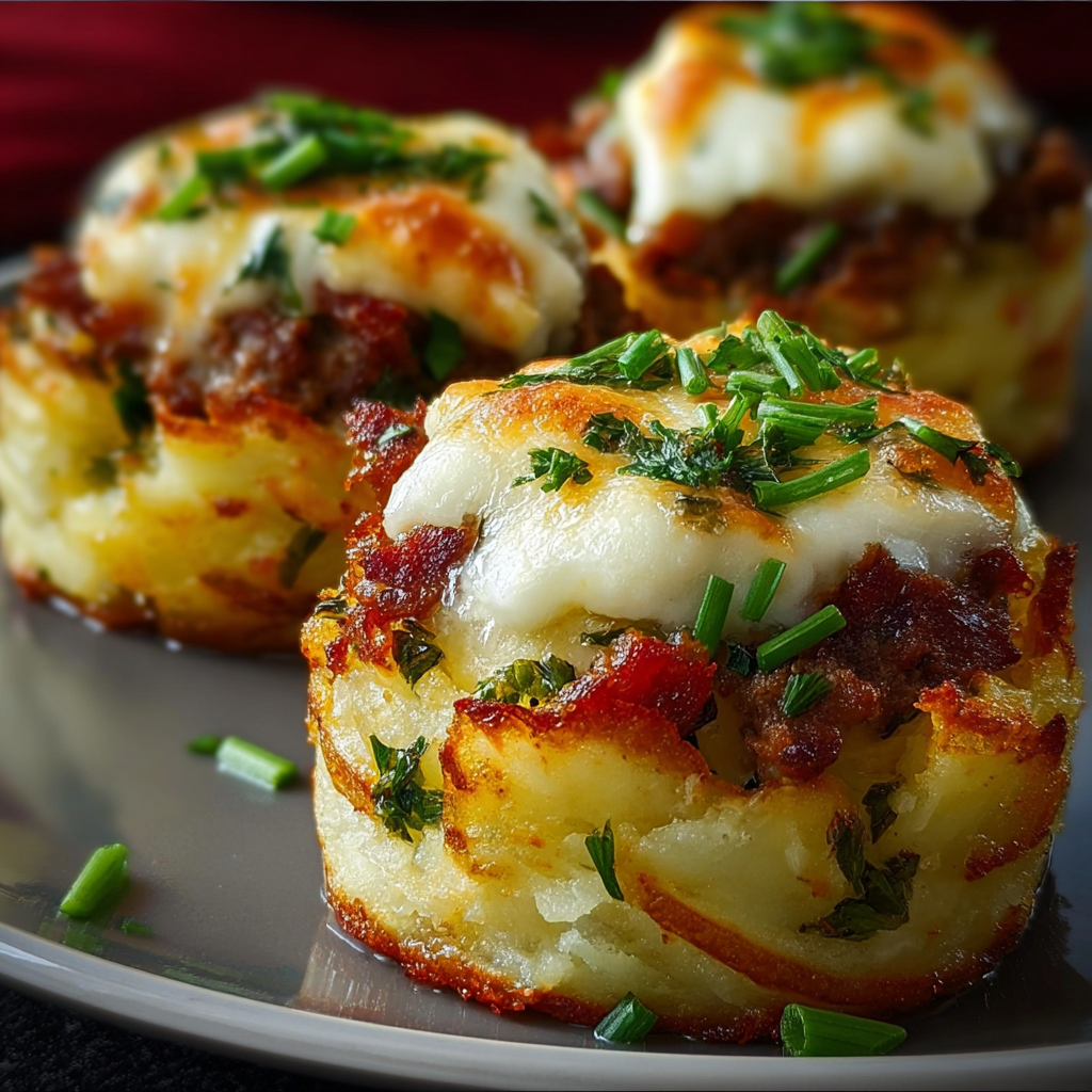 Stuffed Mashed Potato Nests