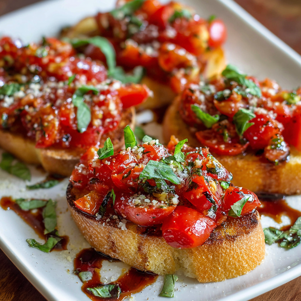 Authentic Italian Tomato Bruschetta with Garlic Parmesan Toasts - all ...