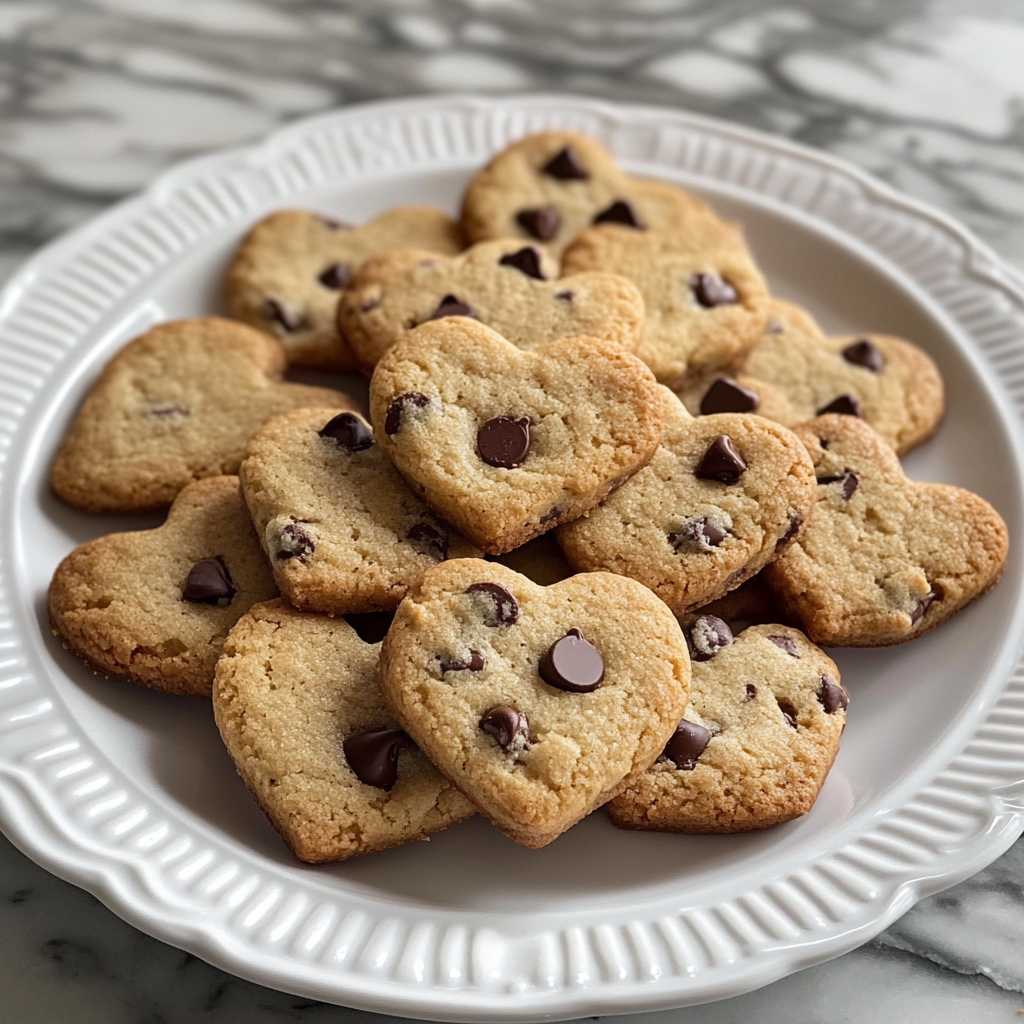Heart Shaped Chocolate Chip Cookies