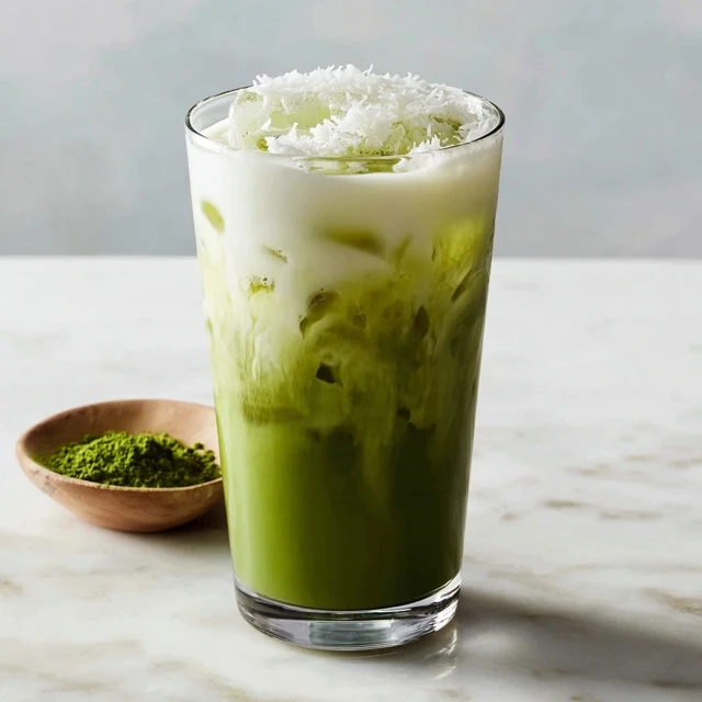 Iced Matcha Latte with Coconut Milk Foam – Creamy & Refreshing