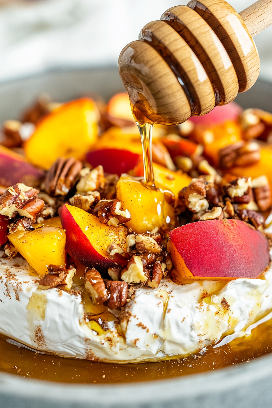 Quick Baked Brie with Peaches