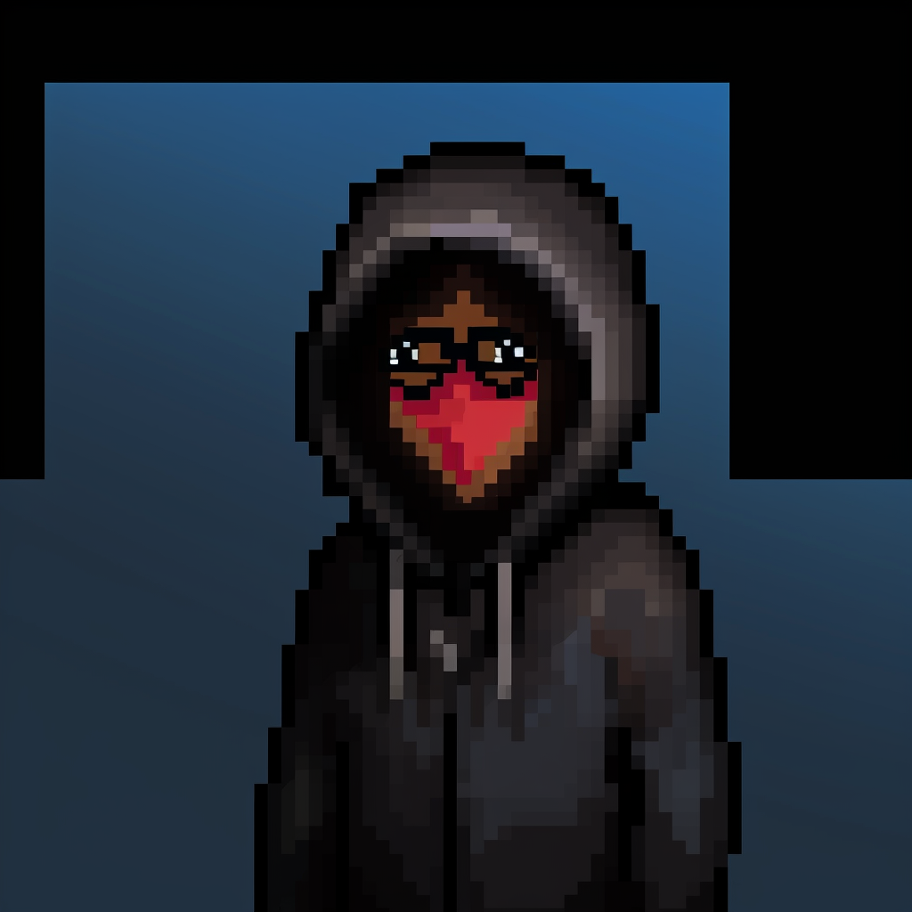 a 24*24 pixel, 8-bit ski mask --s 250 Ai image generated by Midjourney ...