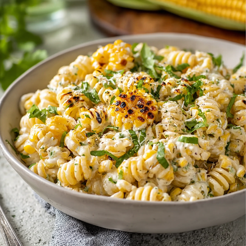 Creamy Street Corn Pasta Salad - all moms recipes