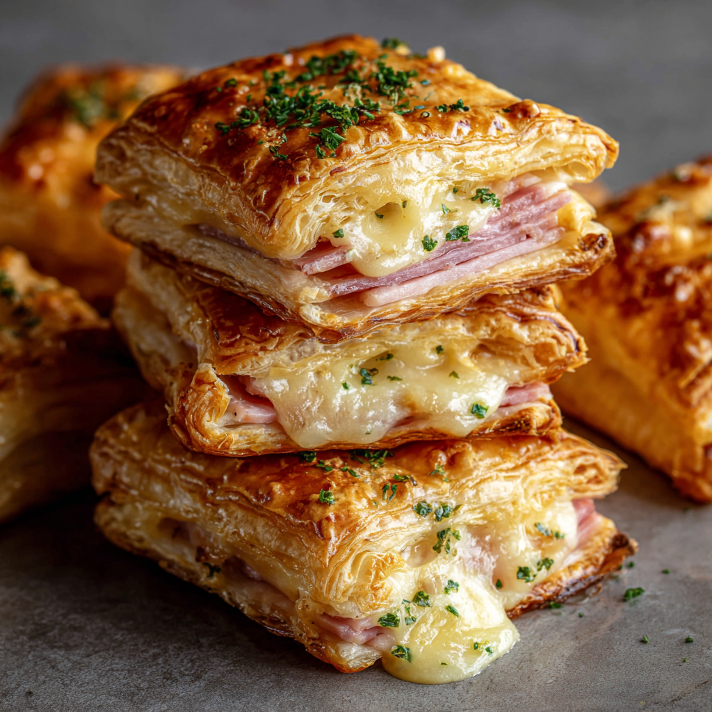 Crispy Ham & Cheese Puff Pastries - all moms recipes
