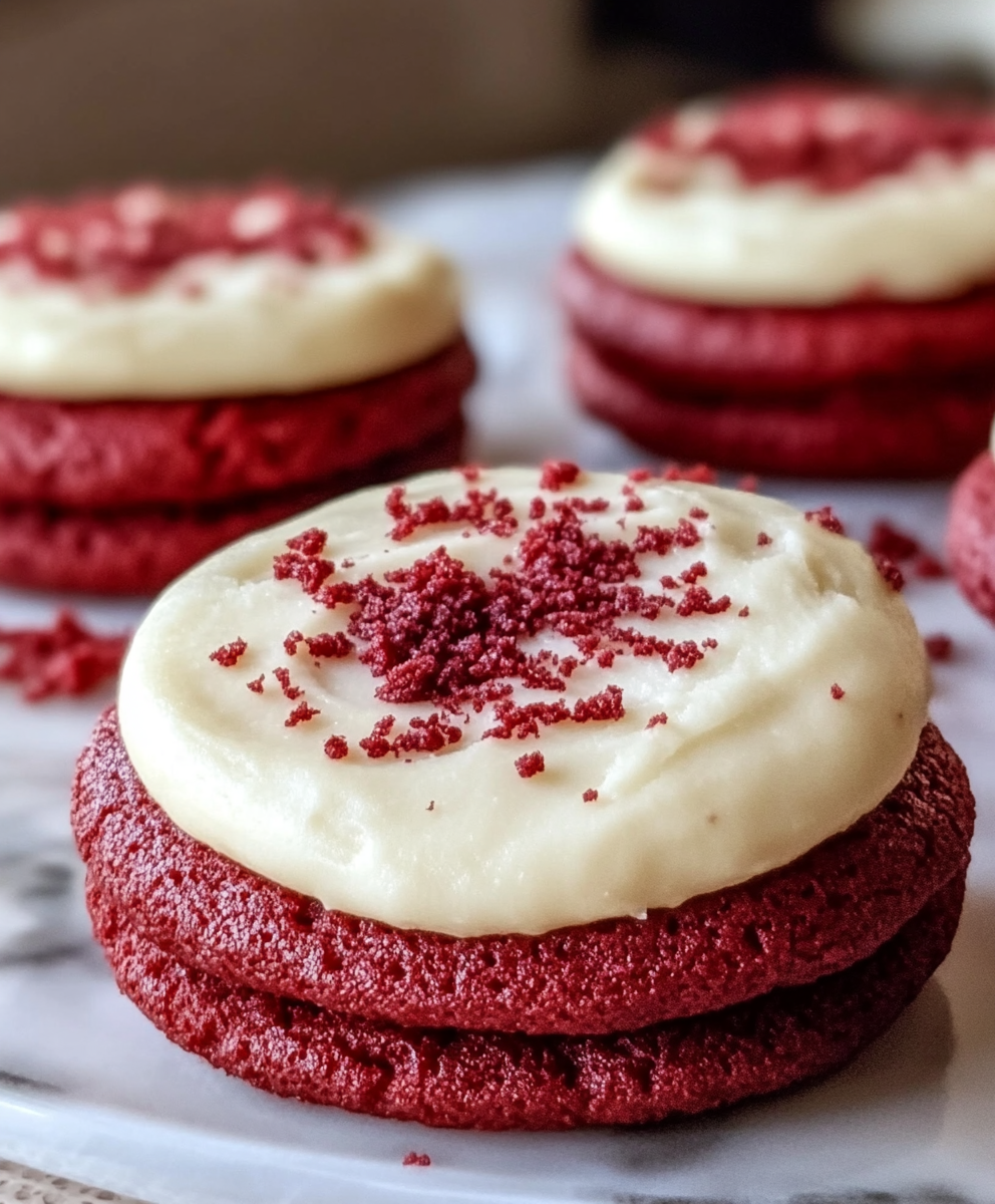 Frosted Red Velvet Cupcake Cookies - all moms recipes