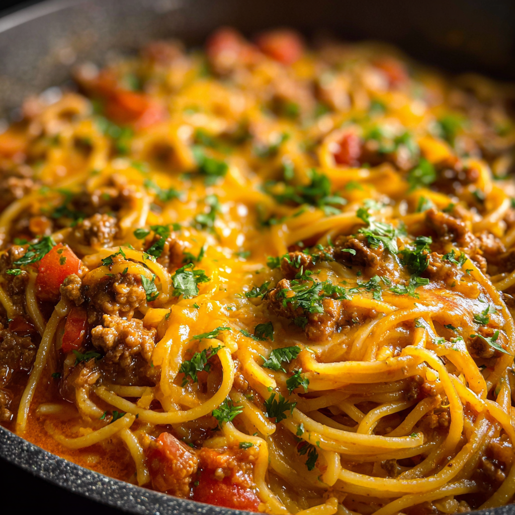 One-Pot Taco Spaghetti