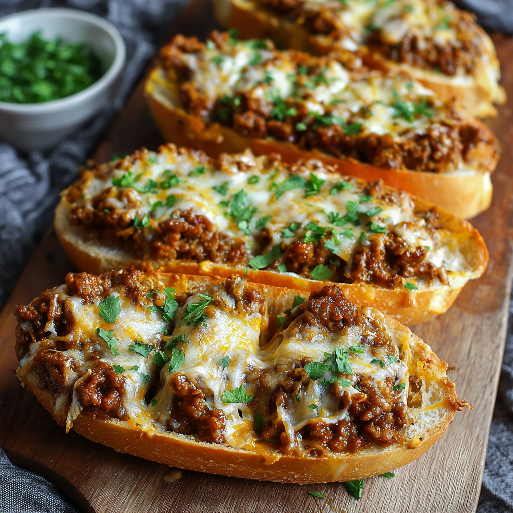 Sloppy Joe Garlic Bread - all moms recipes