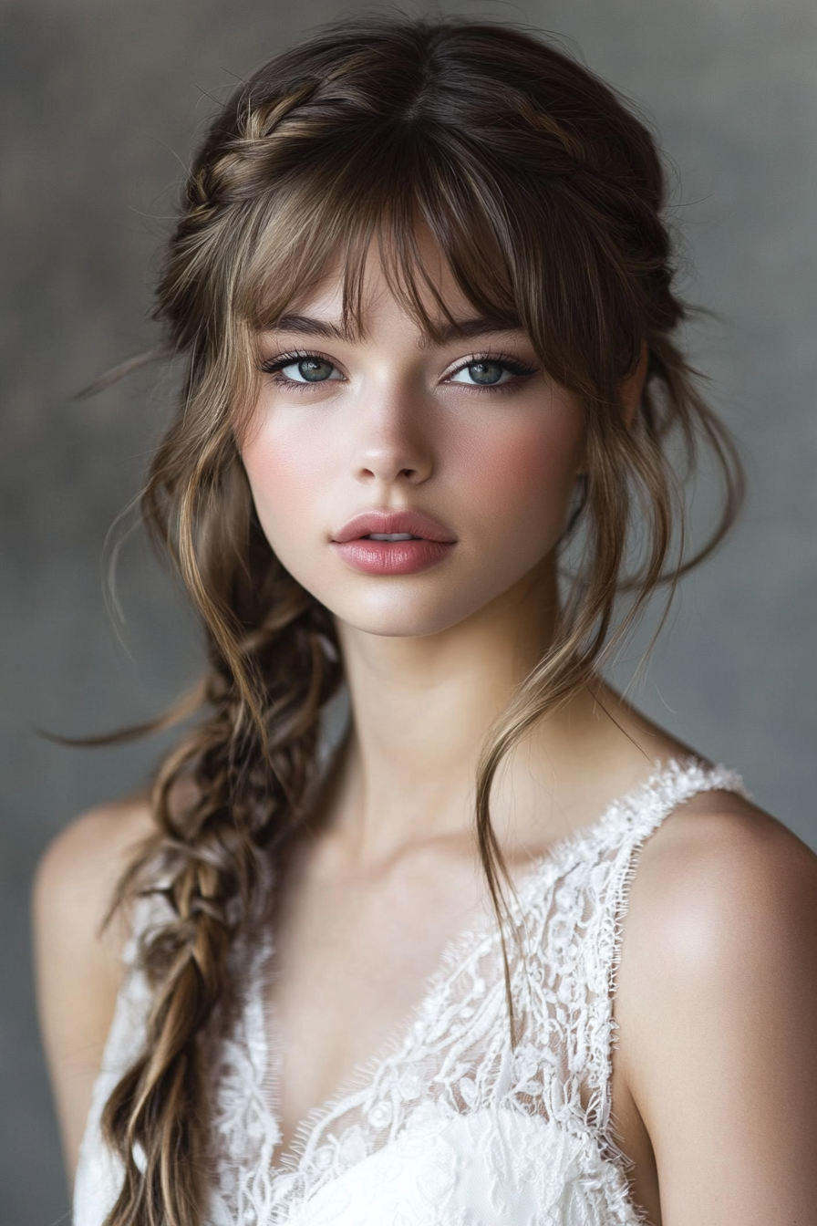 12+ Half Up Half Down Prom Hairstyles with Curtain Bangs - Glam Hair Nails