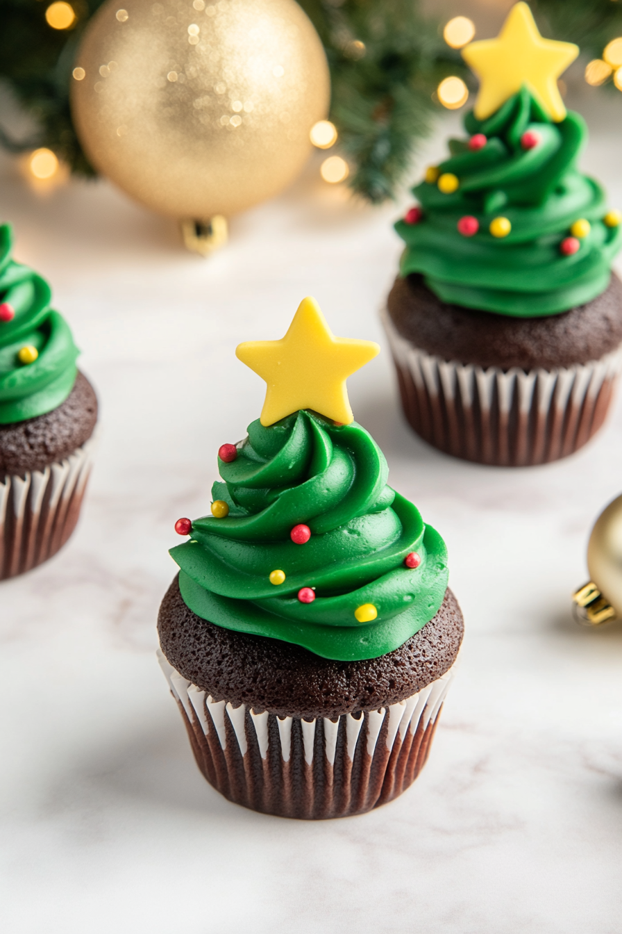 Moist Christmas Chocolate Cupcakes