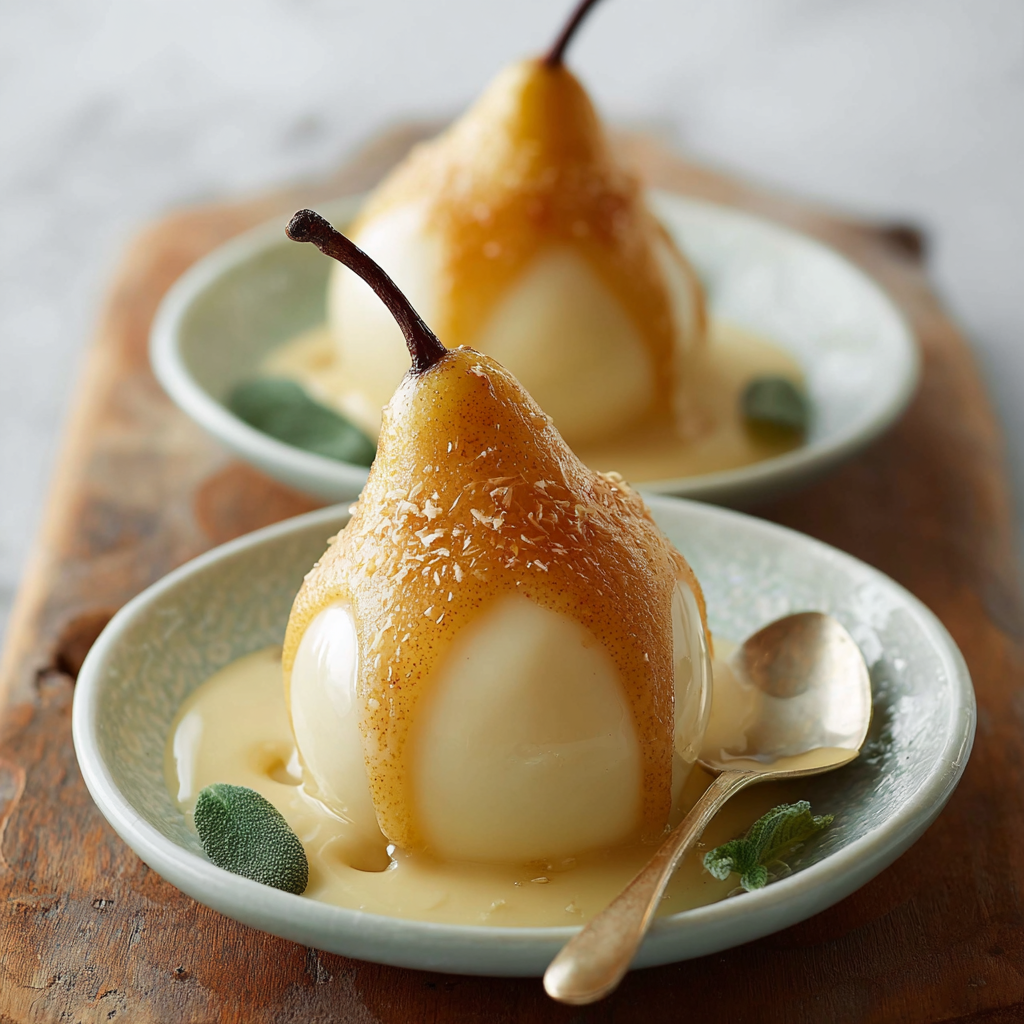 Poached Pears in Vanilla Sauce - all moms recipes
