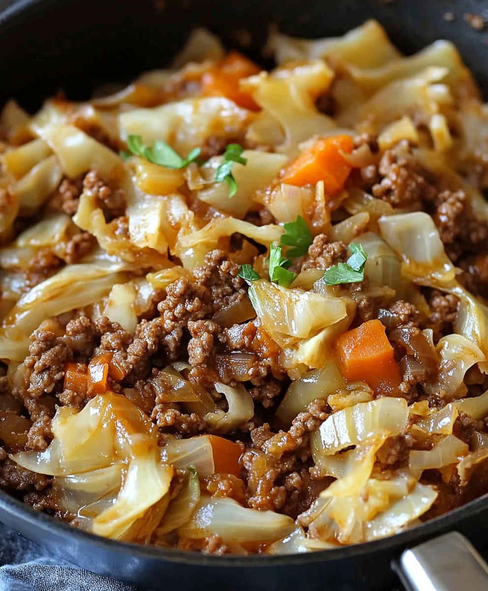 Easy Cabbage and Ground Beef Skillet