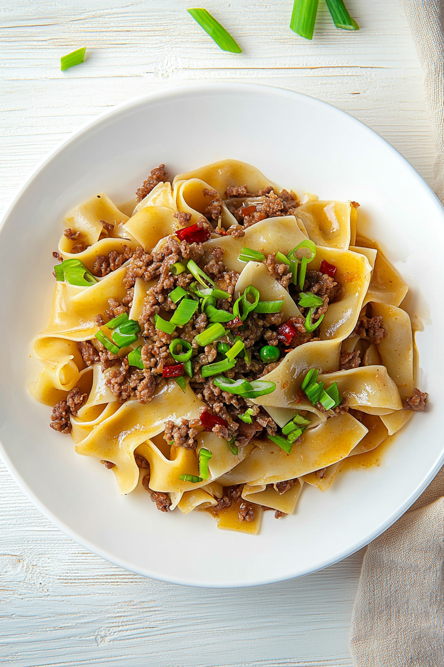 Flavorful Ground Lamb Noodles