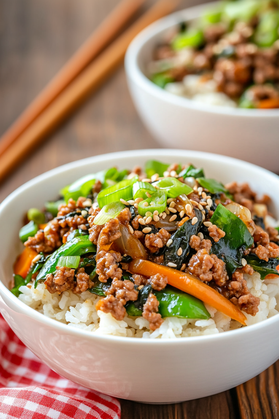 Delicious Ground Pork Veggie Stir Fry