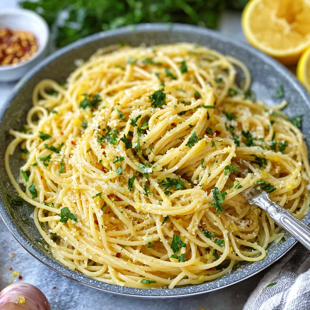 Italian Lemon Garlic Pasta - all moms recipes