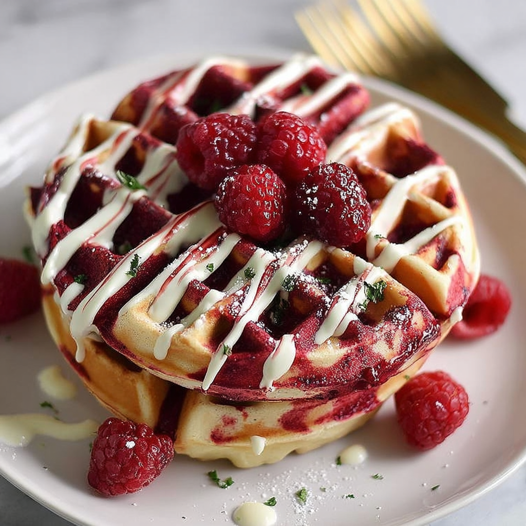 Red Velvet Marble Waffles – Paradise Dishes