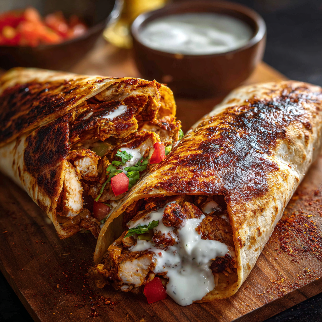 Crispy Chicken Shawarma Wraps