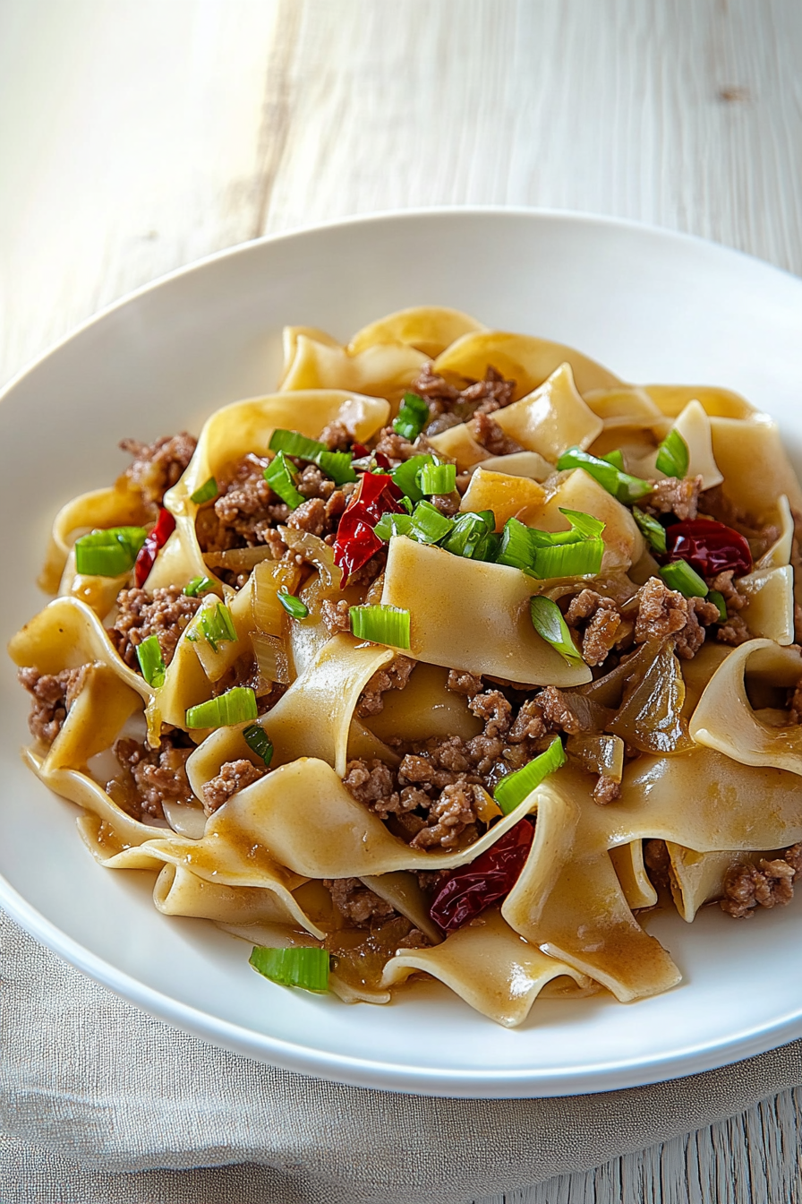 Flavorful Ground Lamb Noodles