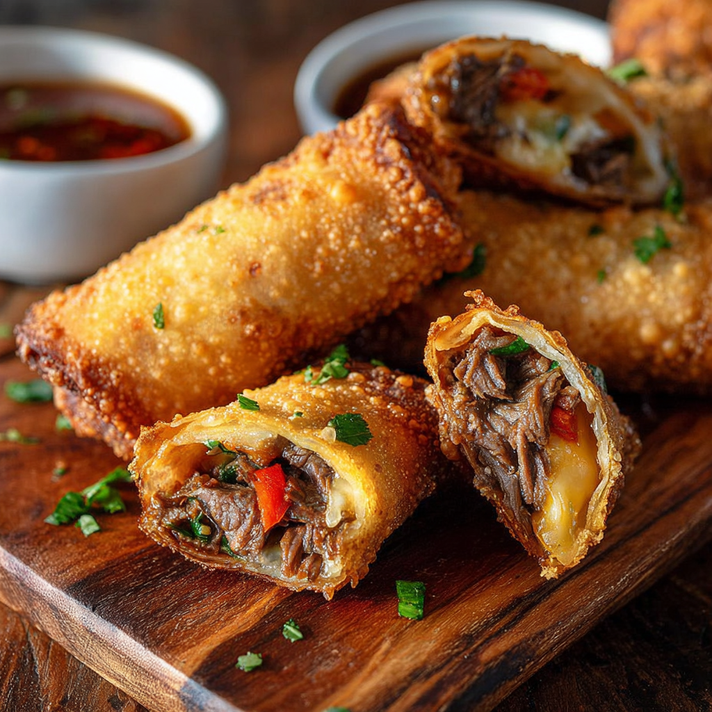 Crispy Philly Cheesesteak Egg Rolls