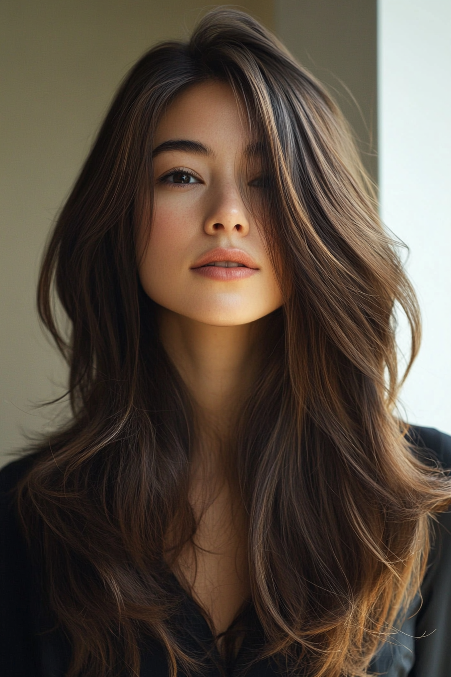 14+ Front Layer Long Hair Ideas That Frame the Face Beautifully - Tress ...