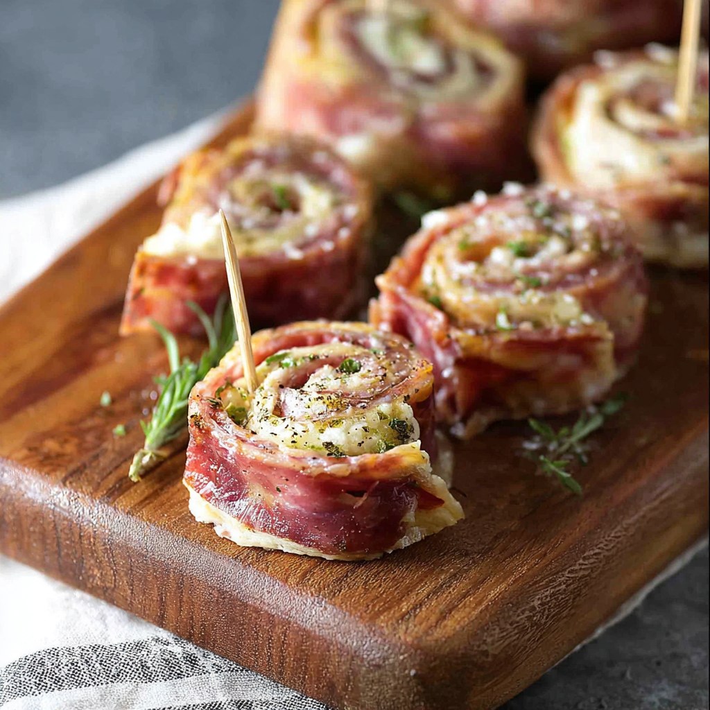 Salami Pinwheels: Easy 3 Ingredient Roll Ups