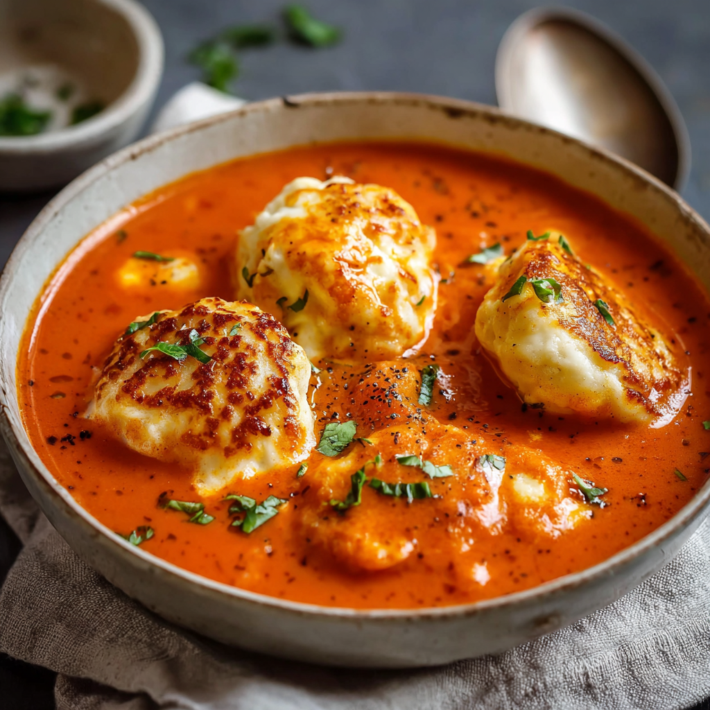Tomato Soup with Cheese Dumplings - all moms recipes