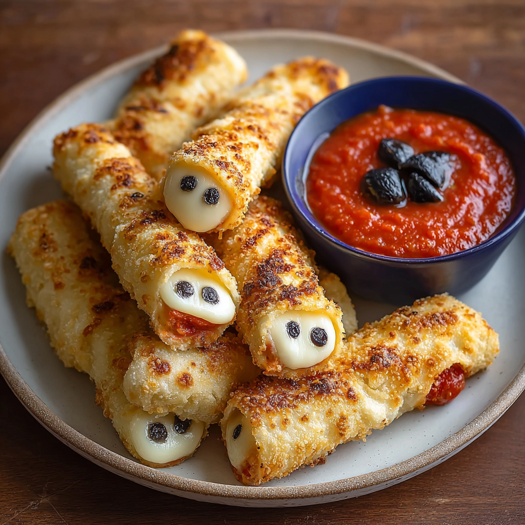 Delicious Mummy Mozzarella Sticks for Halloween Fun